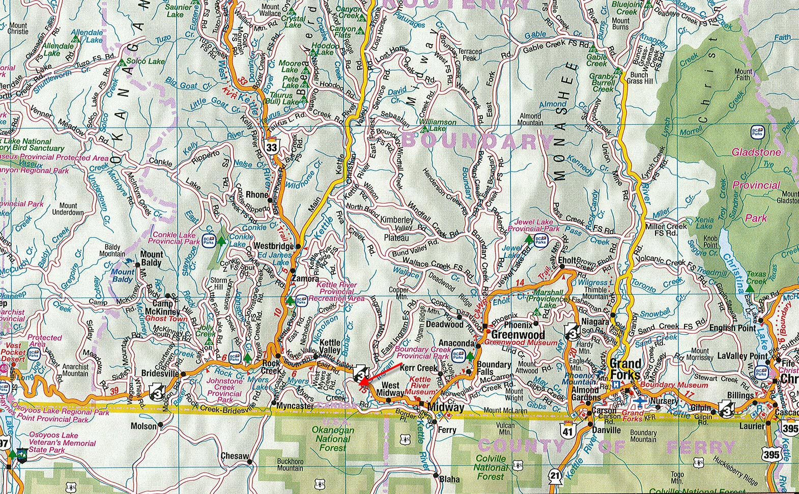 Kettle River Wildlife Sanctuary near Rock Creek, BC | LandQuest® Realty